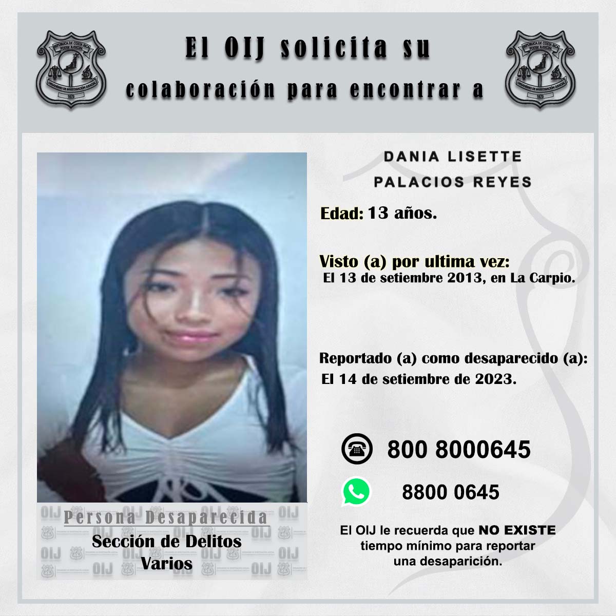 ¿Qué pasó con Lisette? Desapareció el miércoles en La Carpio | CRHoy.com