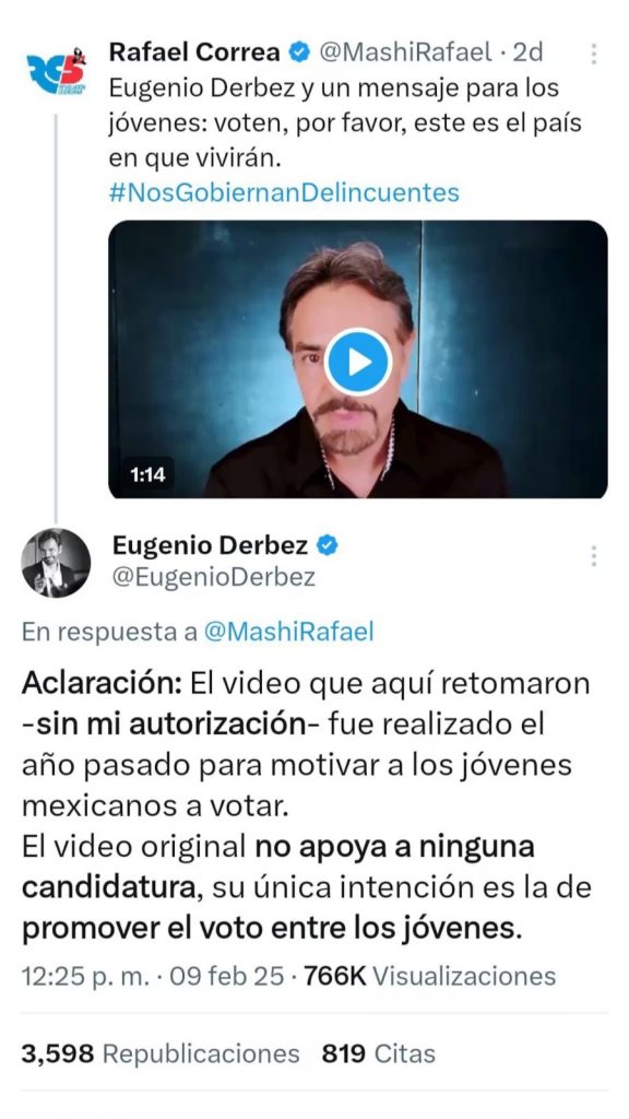 Eugenio Derbez desmiente que apoye a candidata de Ecuador | CRHoy.com