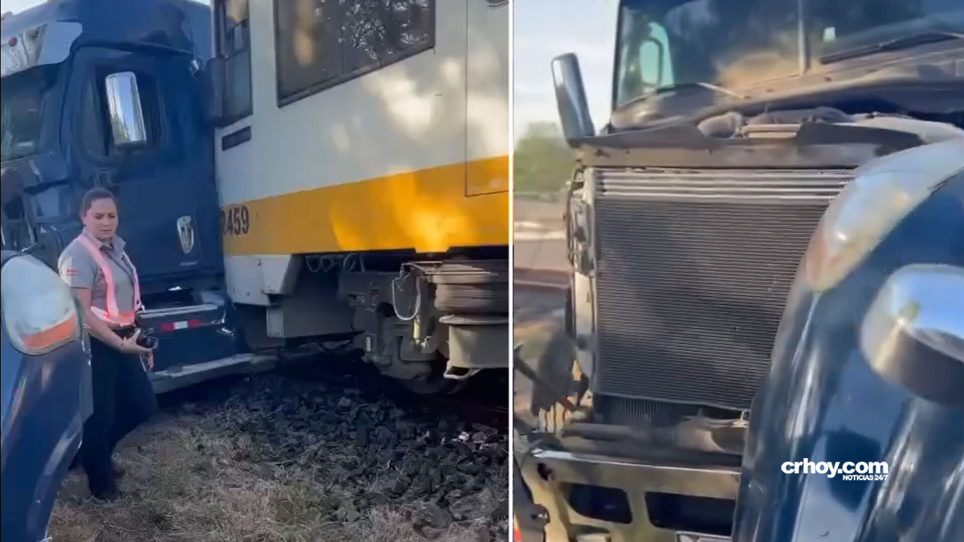 Daños en tren que fue chocado por tráiler en Heredia superan los ₡20 ...