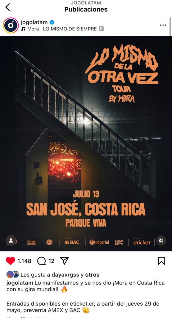 Mora confirma concierto en Costa Rica como parte de su gira | CRHoy.com